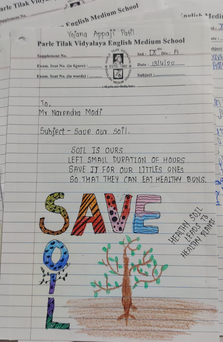 Our 8th and 9th students participated in the Save Soil initiative of ...