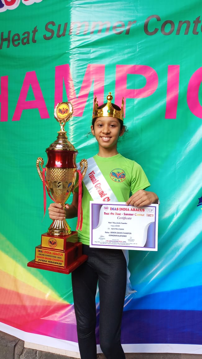 Jivisha Vesawkar won Grand Champion (Senior Category) trophy in the ...